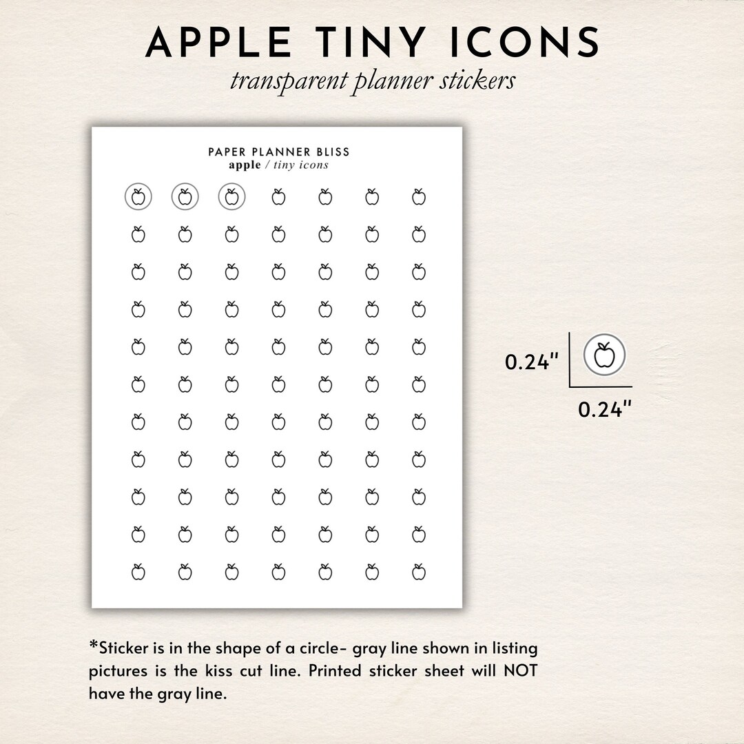 APPLE Circle Icon | Functional Planner Stickers | Minimal Planner ...