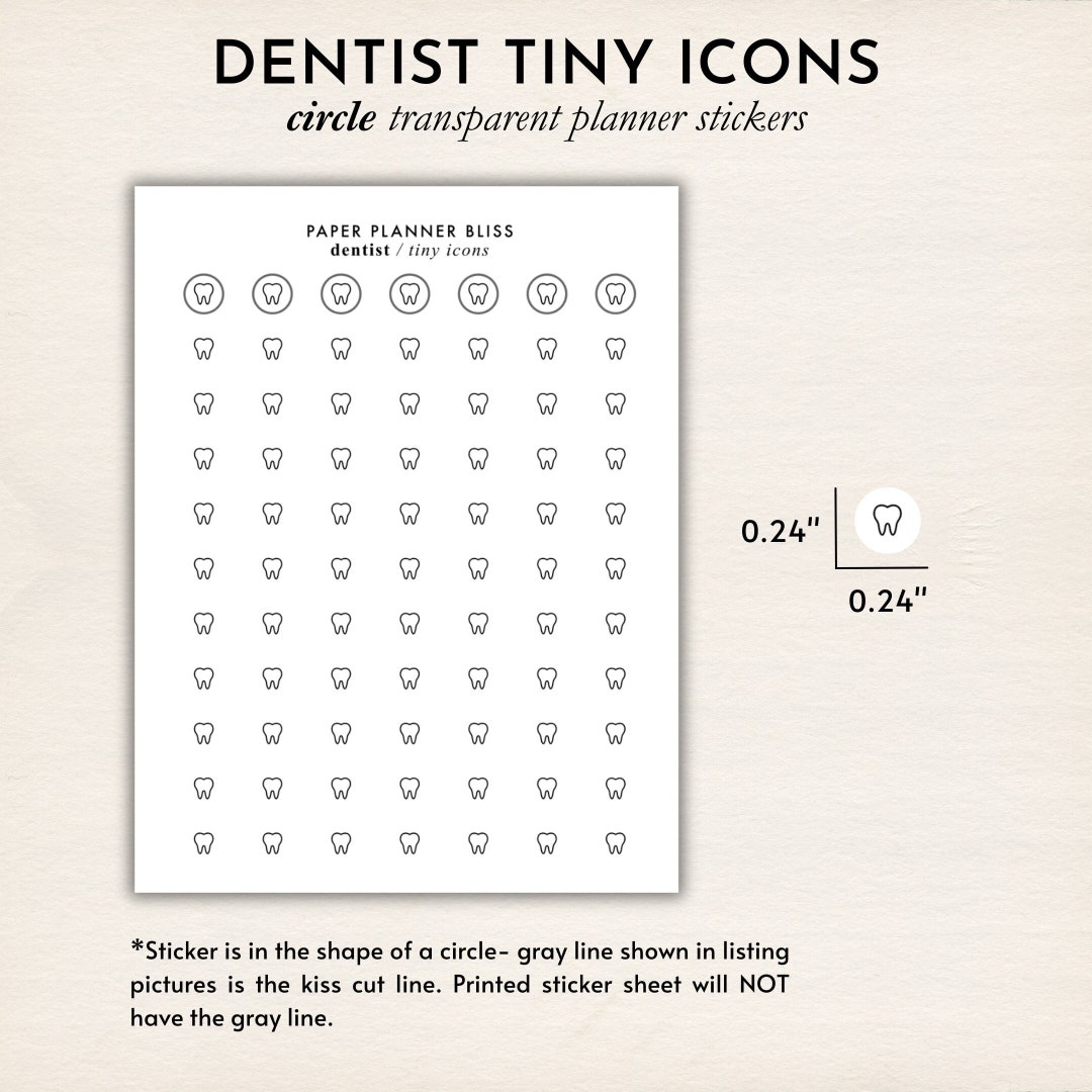 DENTIST Circle Icon | Functional Planner Stickers | Minimal Planner ...