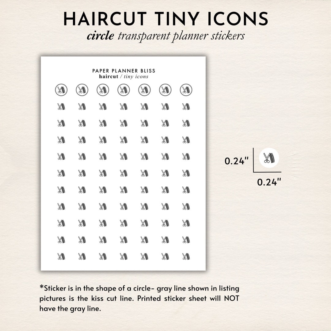 HAIRCUT Circle Icon | Functional Planner Stickers | Minimal Planner ...