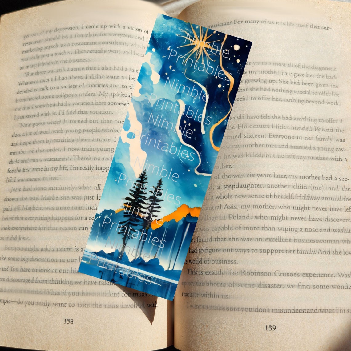 Printable Bookmarks Bundle Night Sky Theme, Digital Downloads ...