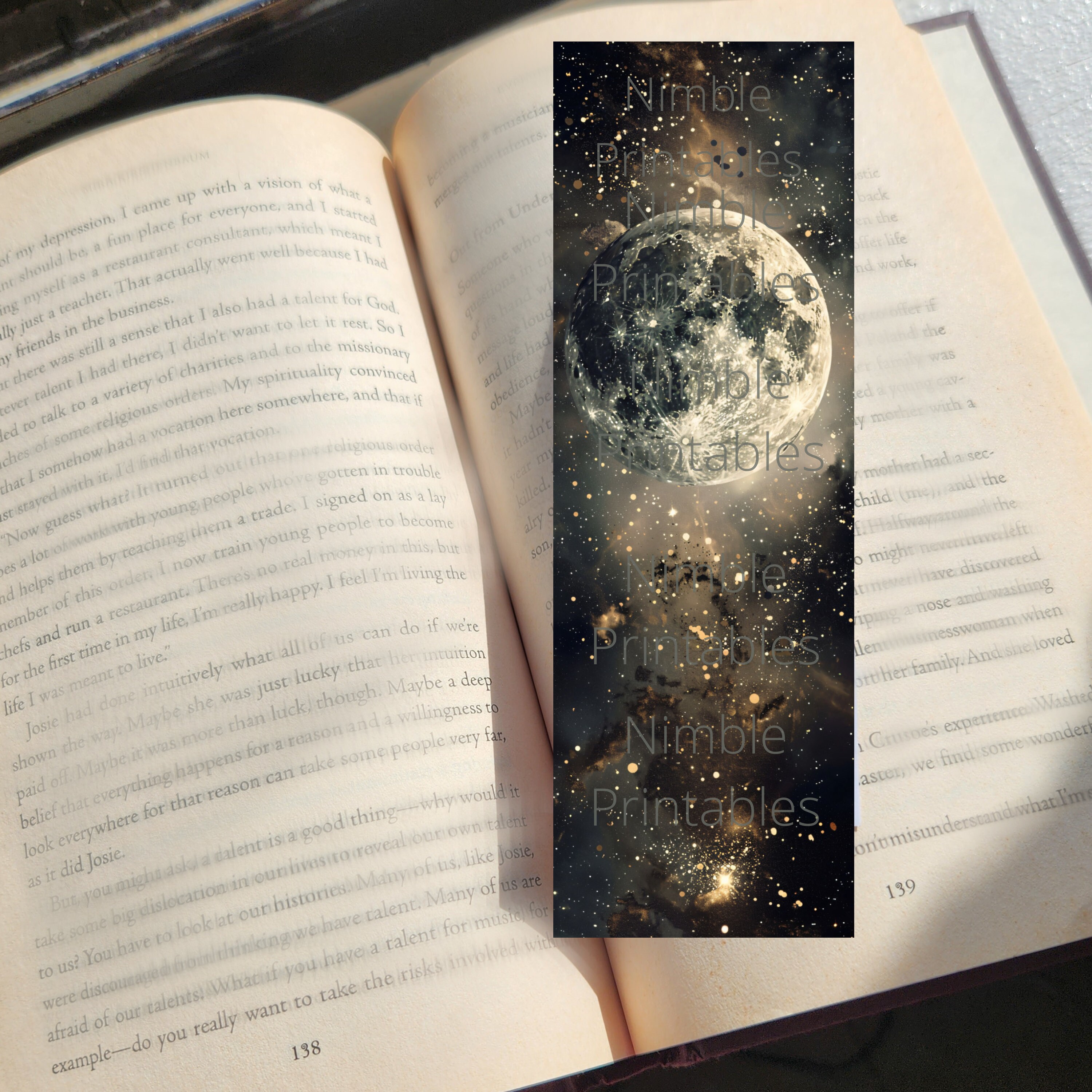 Printable Bookmarks Bundle Celestial Moon, Digital Downloads ...