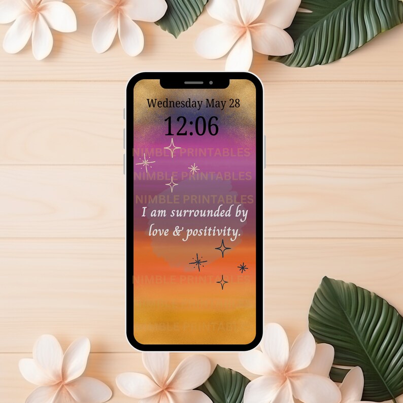 IPhone Wallpaper Positive Affirmations, Phone Background, Lock Screen ...