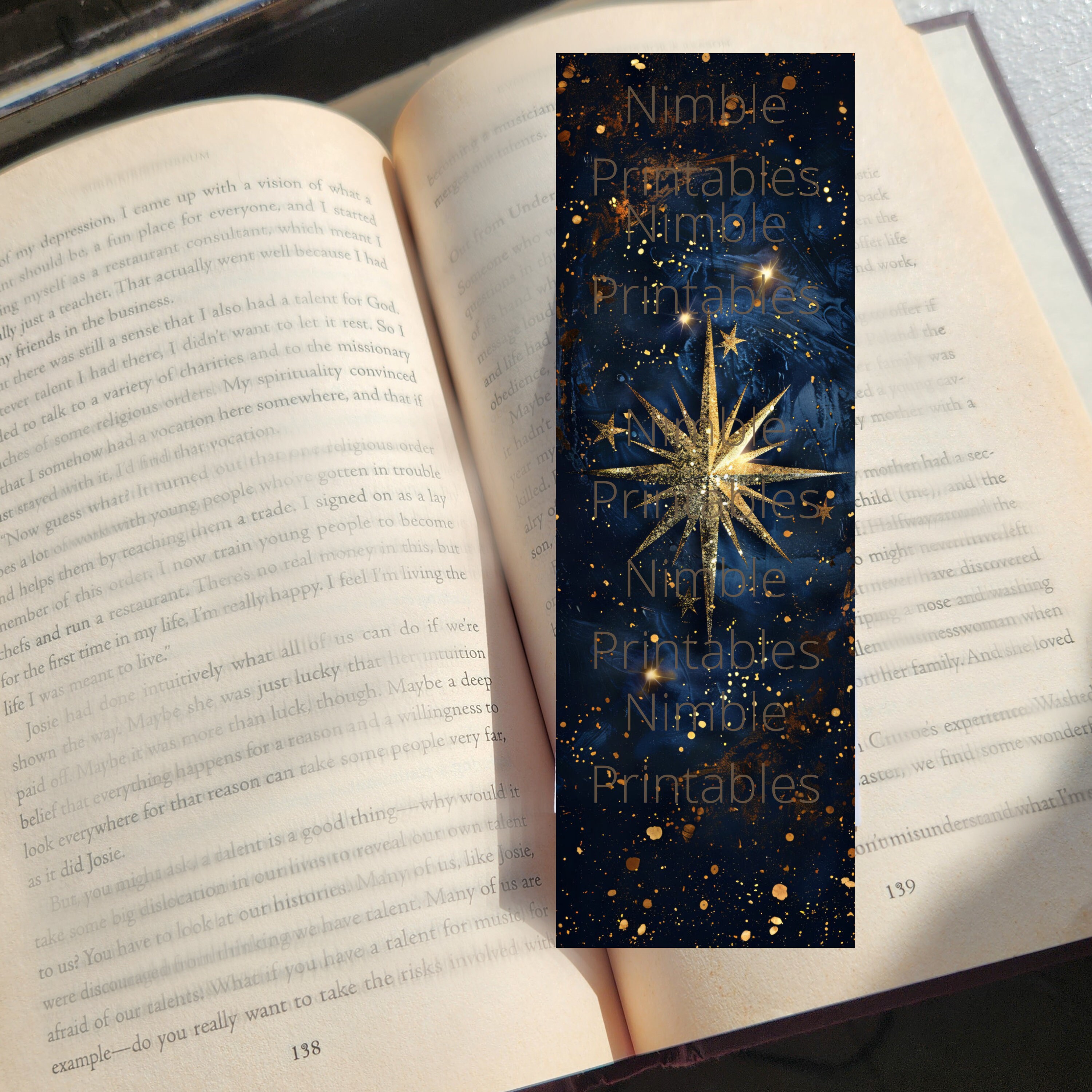 Printable Bookmarks Bundle Celestial Stars, Digital Downloads ...