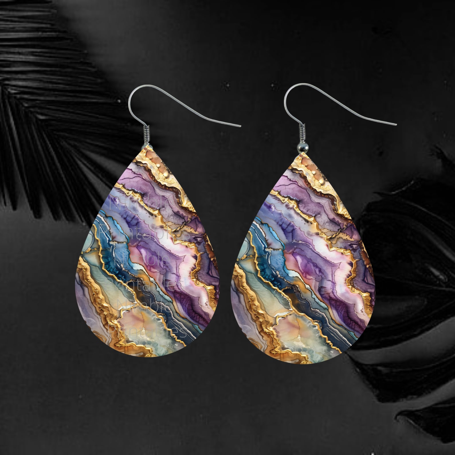 Teardrop Earring PNG Earrings Kintsugi Earring Sublimation Earring ...