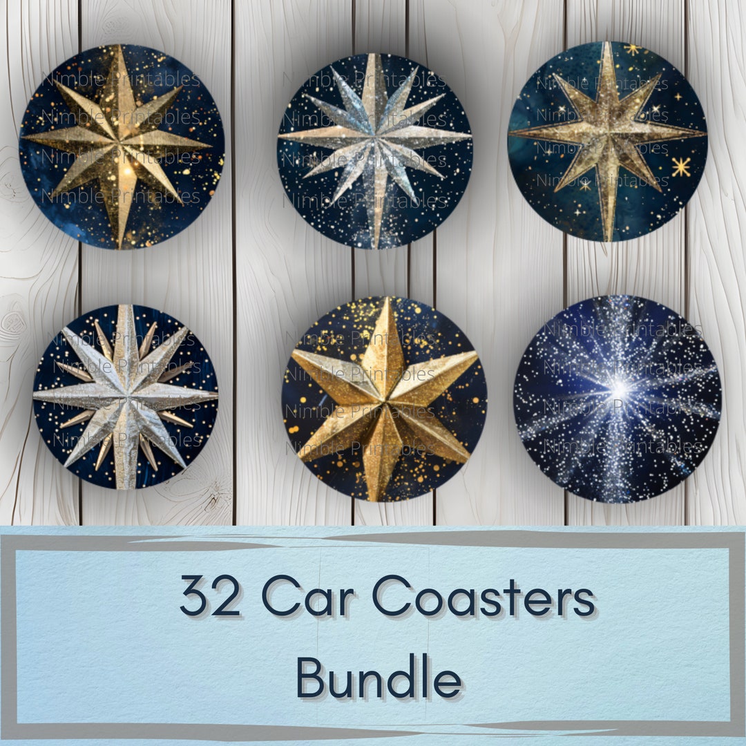 Celestial Star Car Coaster PNG, North Star PNG, Instant Downloads ...