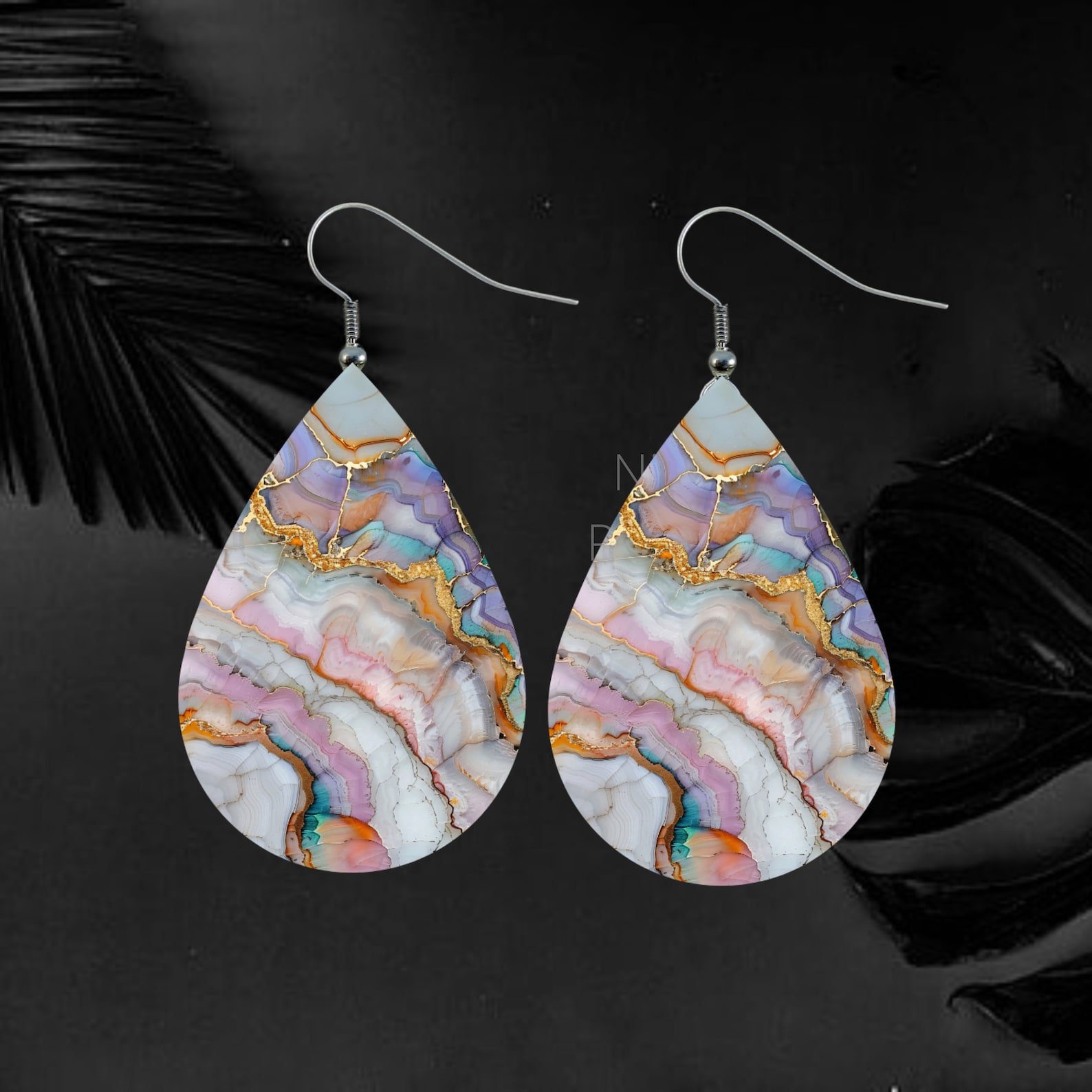 Teardrop Earring PNG Earrings Kintsugi Earring Sublimation Earring ...