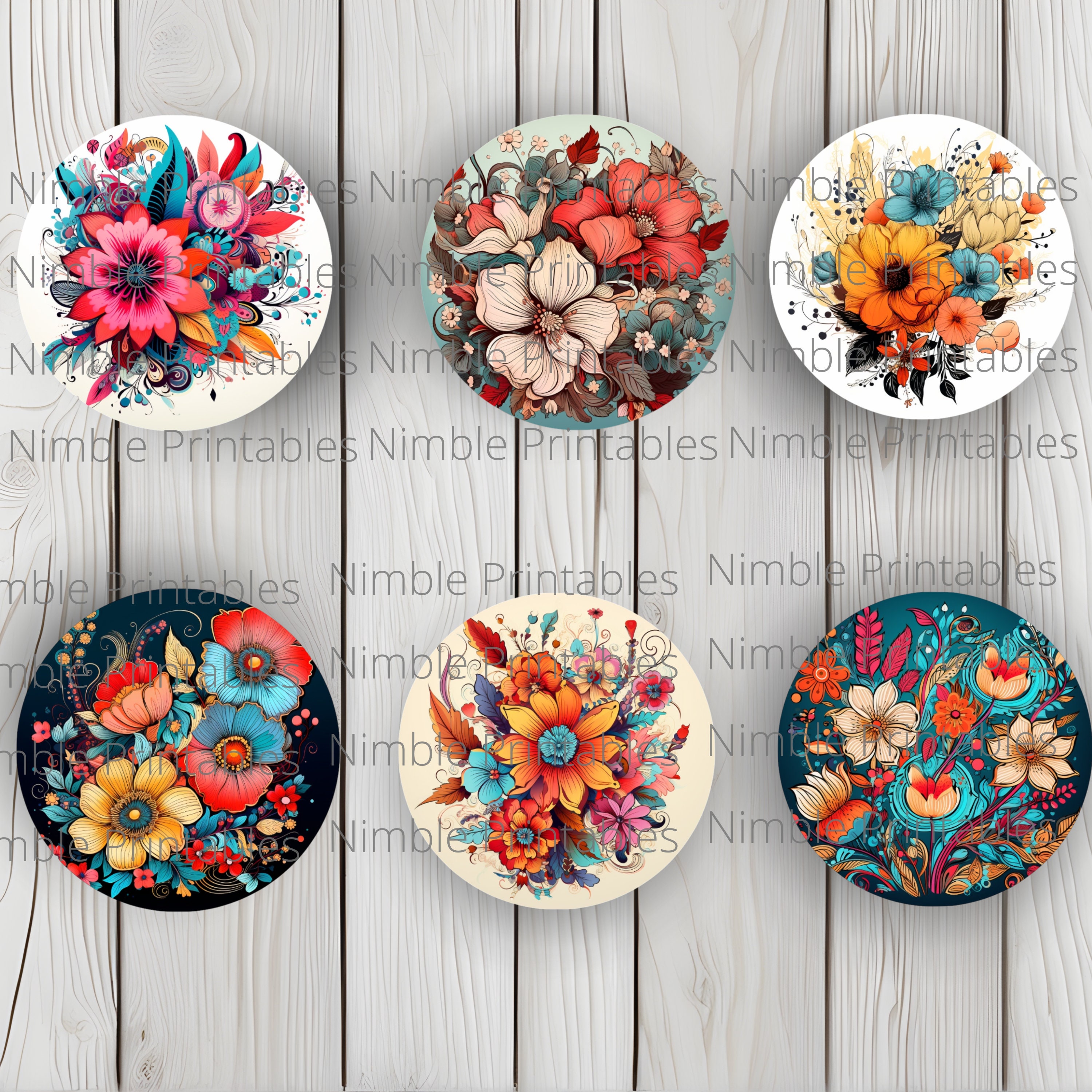 Boho Floral Car Coaster PNG, Floral, Car Coaster PNG, Boho PNG, Instant Downloads Sublimation ...