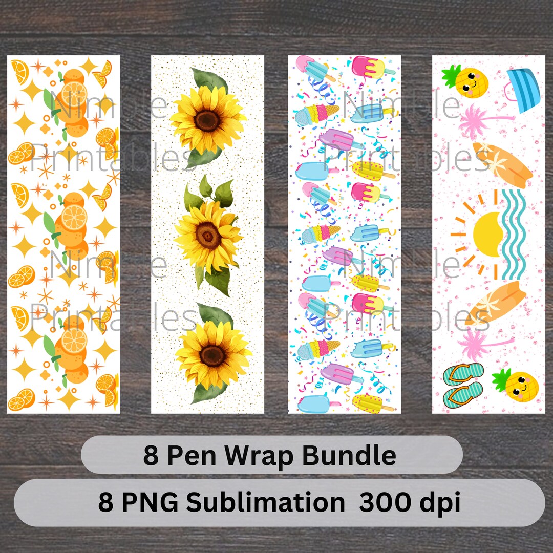 Pen Wraps Bundle Summer PNG, Pen Wrap PNG, Glitter PNG, Boho Png ...