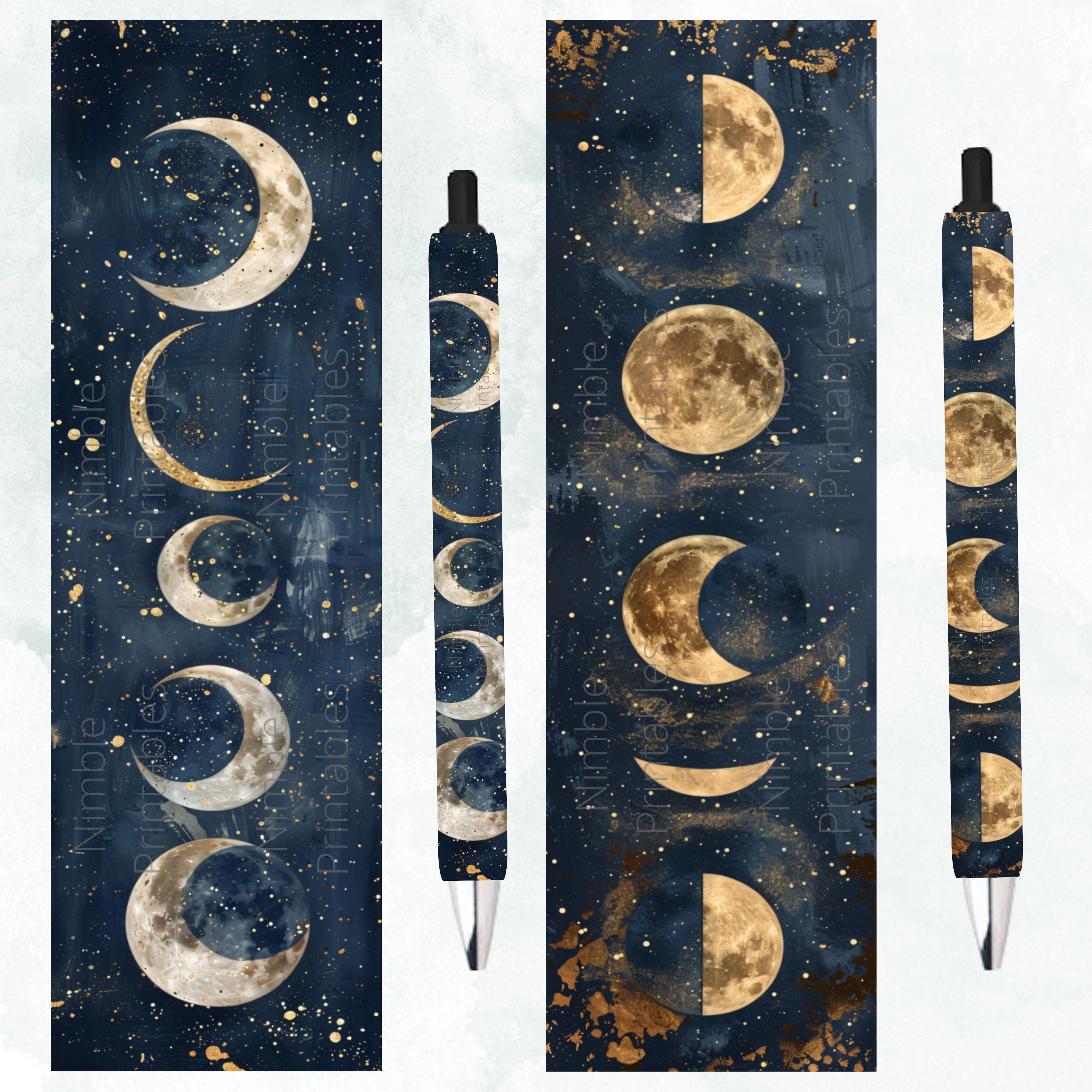 Pen Wrap PNG, Celestial PNG, Glitter Pen Wrap, Ink Joy Pen Wraps ...