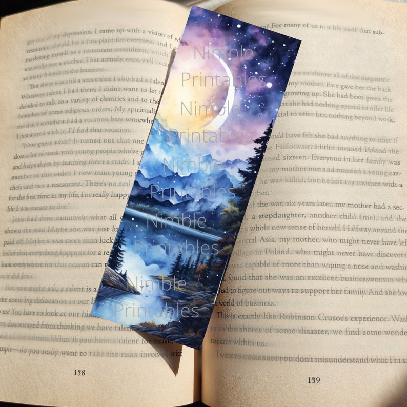 Printable Bookmarks Bundle Celestial Theme, Digital Downloads ...