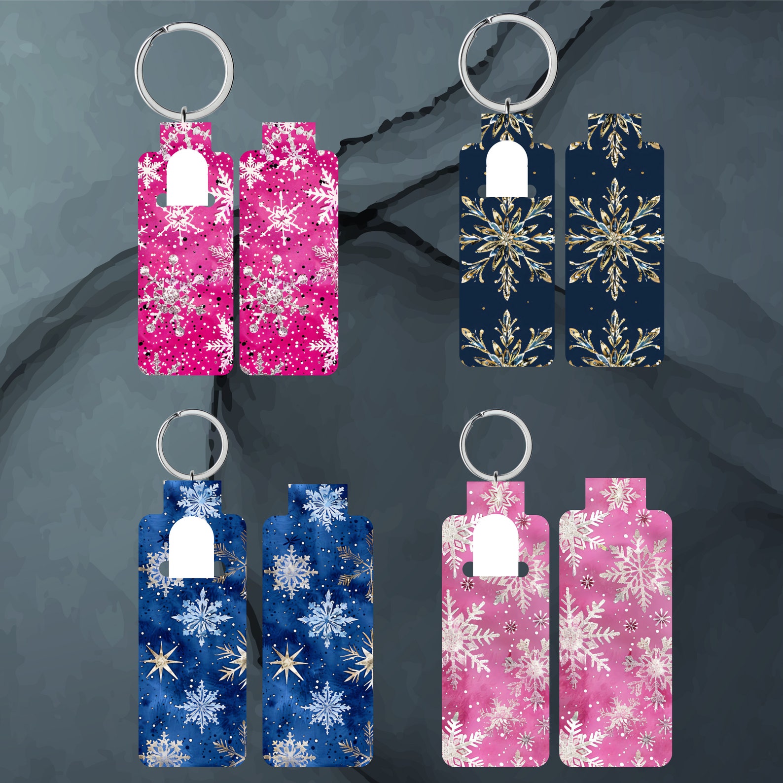 Snowflake Skinny Lip Balm Sublimation Bundle, Chapstick Holder PNG Key ...