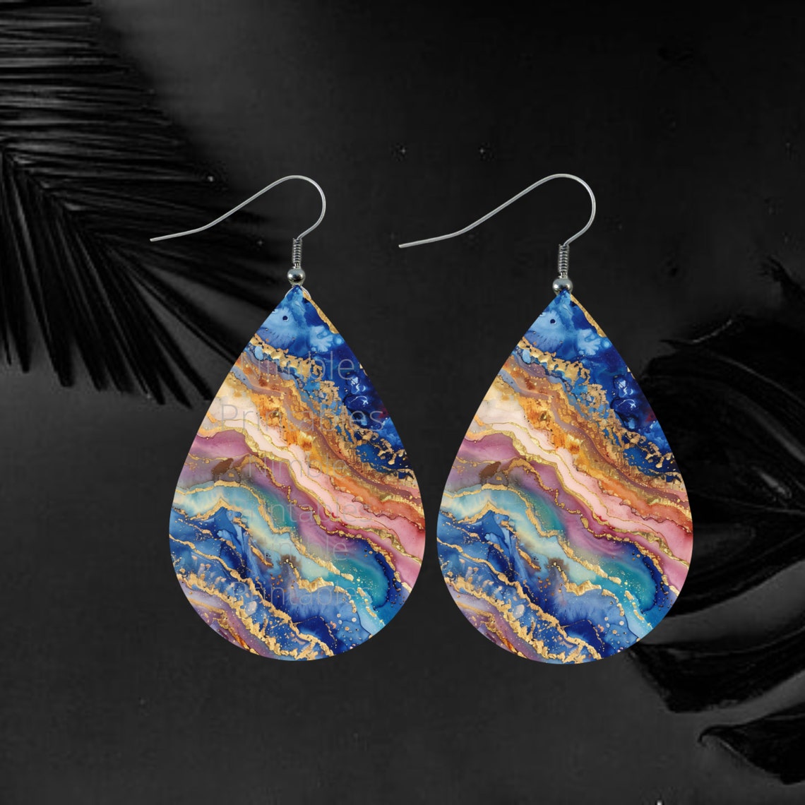 Teardrop Earring PNG Earrings Kintsugi Earring Sublimation Earring ...