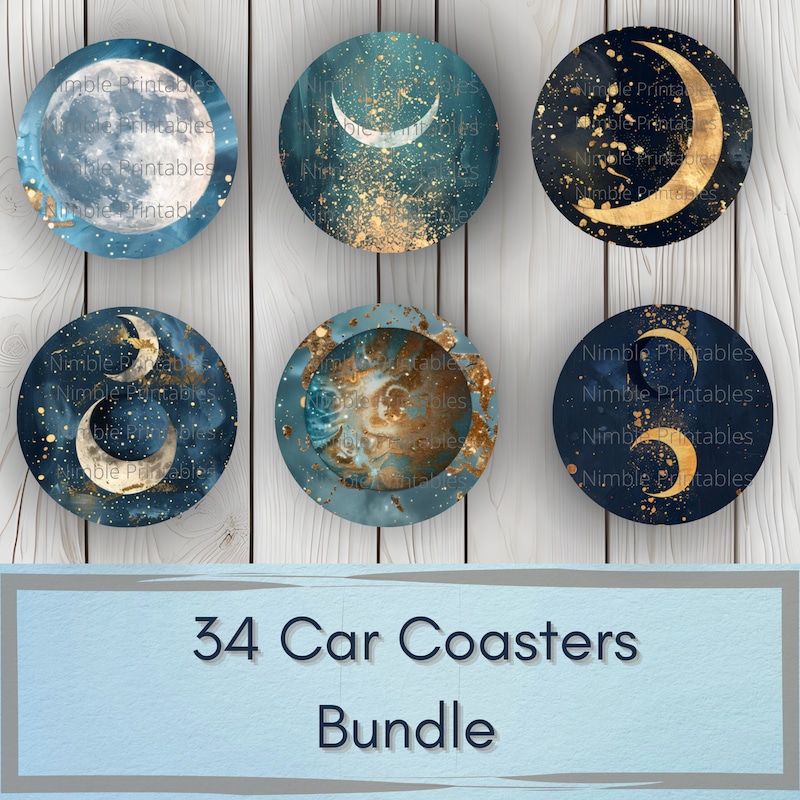 Celestial Moon Coasters - Etsy