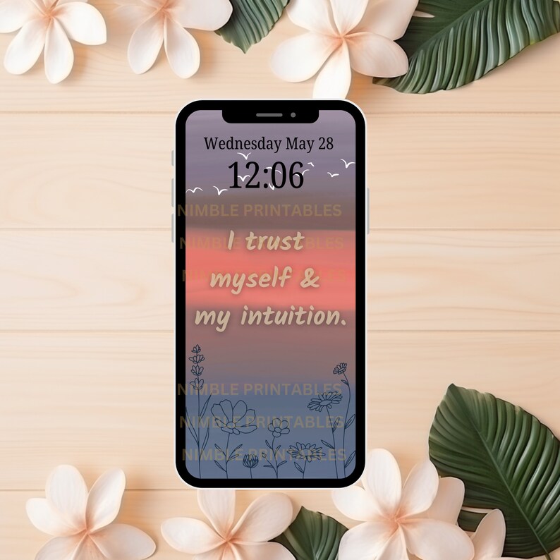 IPhone Wallpaper Positive Affirmations, Phone Background, Lock Screen ...