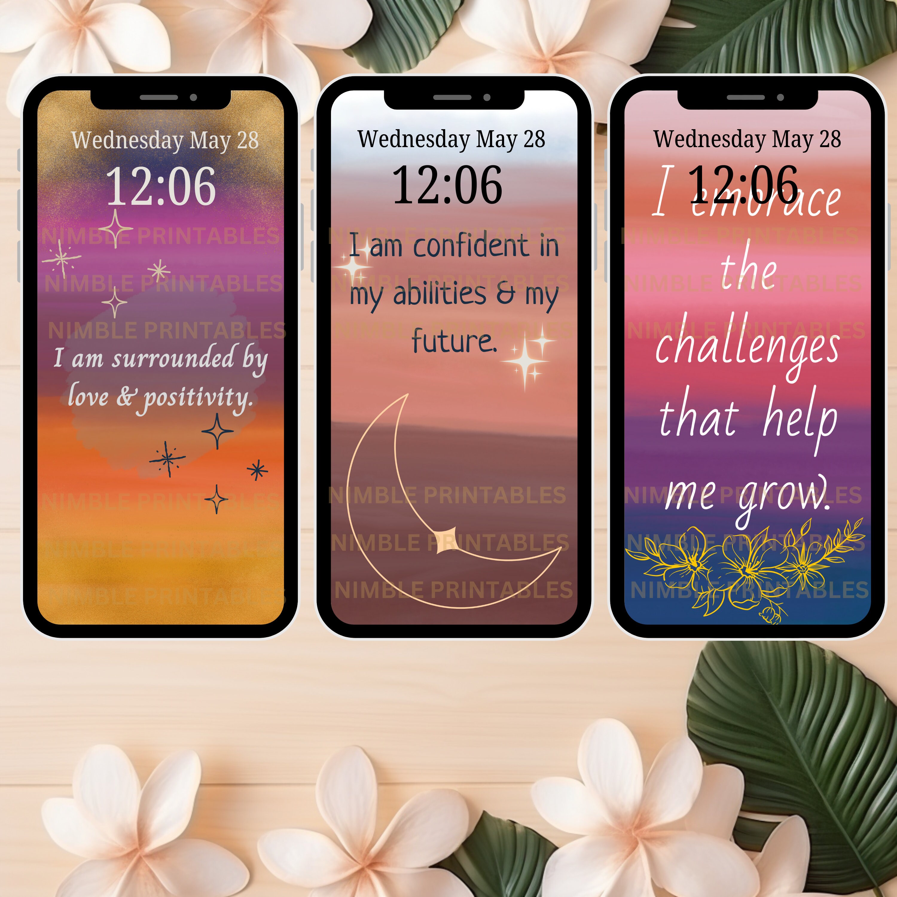 IPhone Wallpaper Positive Affirmations, Phone Background, Lock Screen ...