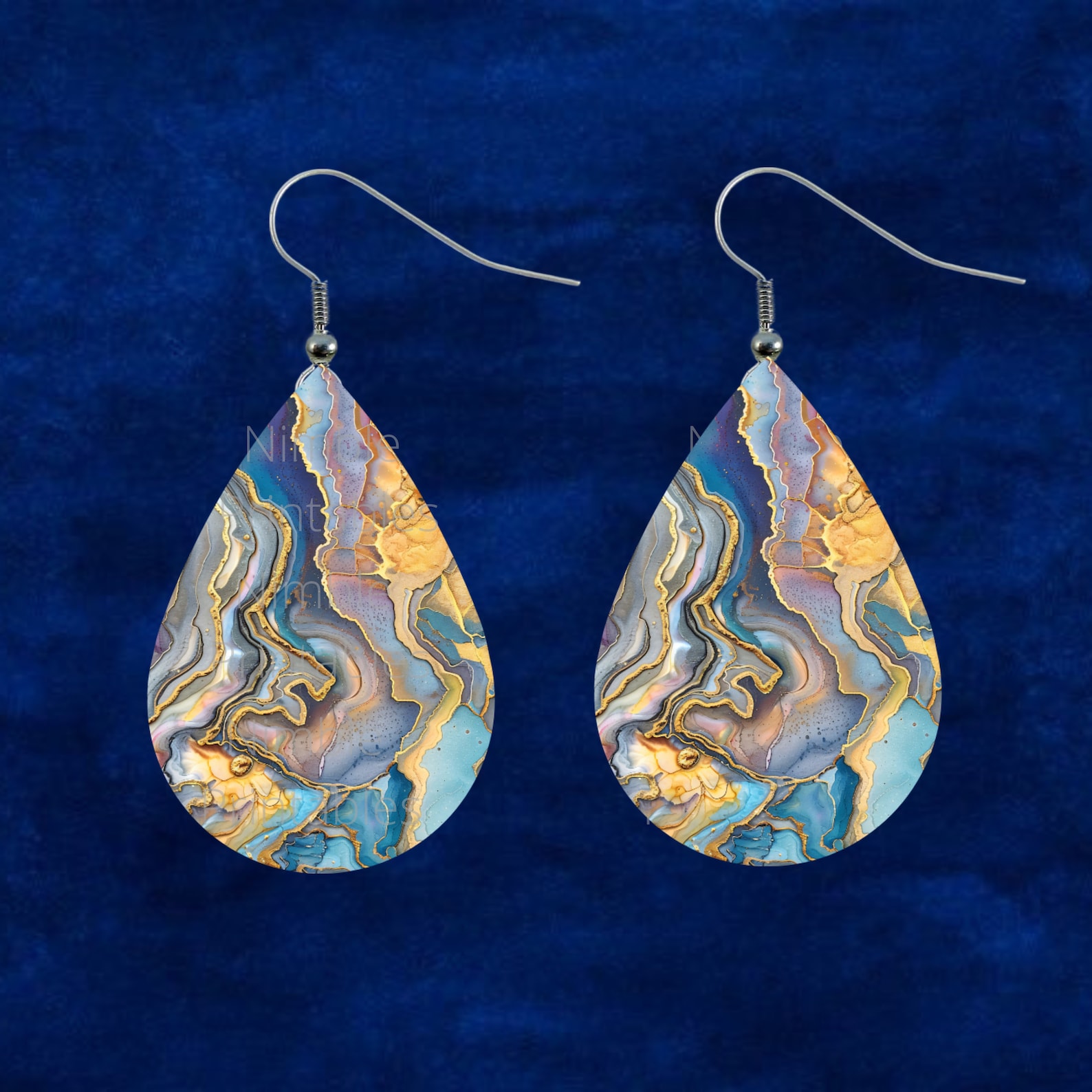 Teardrop Earring PNG Earrings Kintsugi Earring Sublimation Earring ...