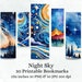 Printable Bookmarks Bundle Night Sky Theme, Digital Downloads ...