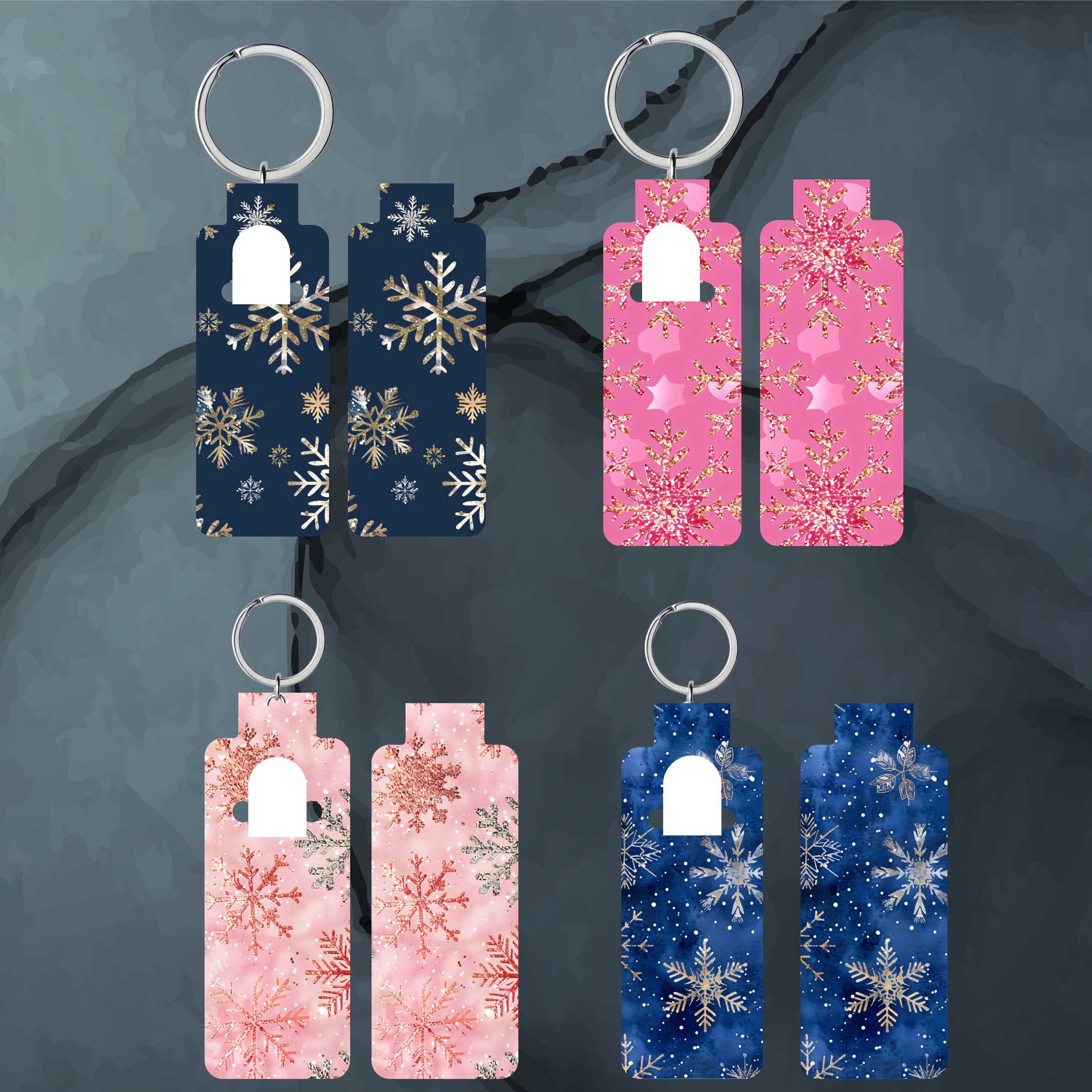 Snowflake Skinny Lip Balm Sublimation Bundle, Chapstick Holder PNG Key ...