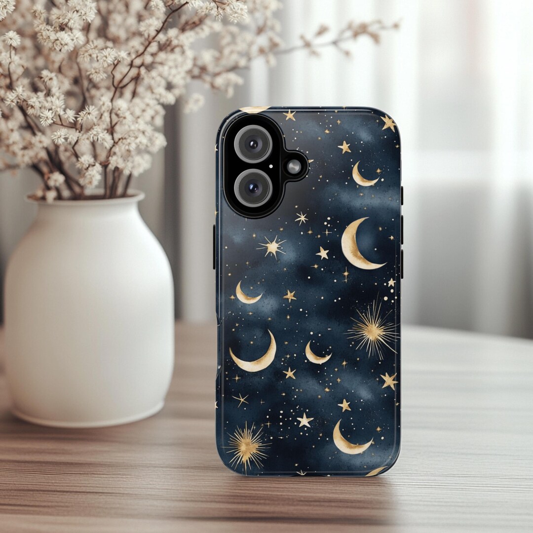 Celestial Phone Case - Night Sky With Moon & Stars Phone Case for ...