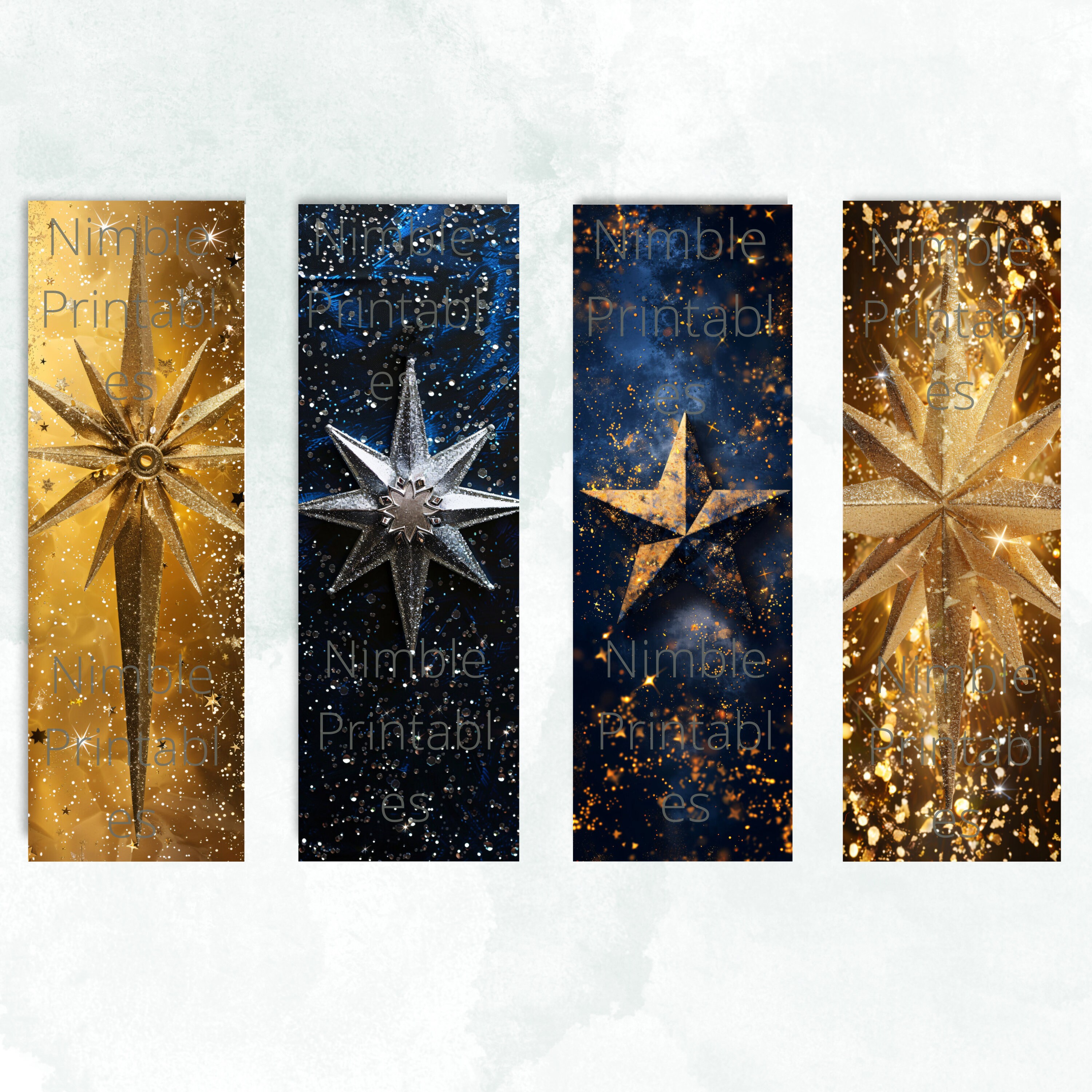 Printable Bookmarks Bundle Celestial Stars, Digital Downloads ...