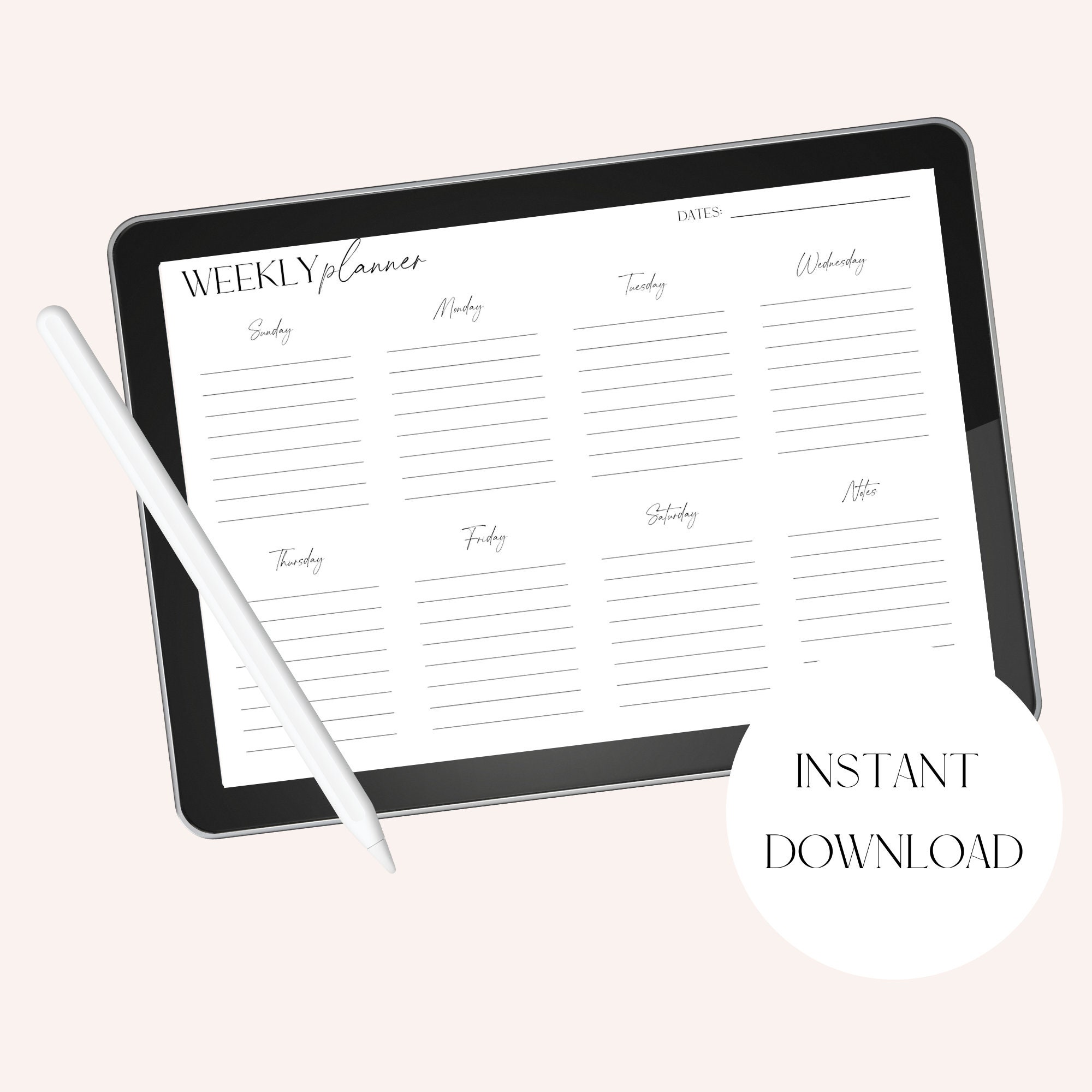 Weekly Planner Printable | Etsy