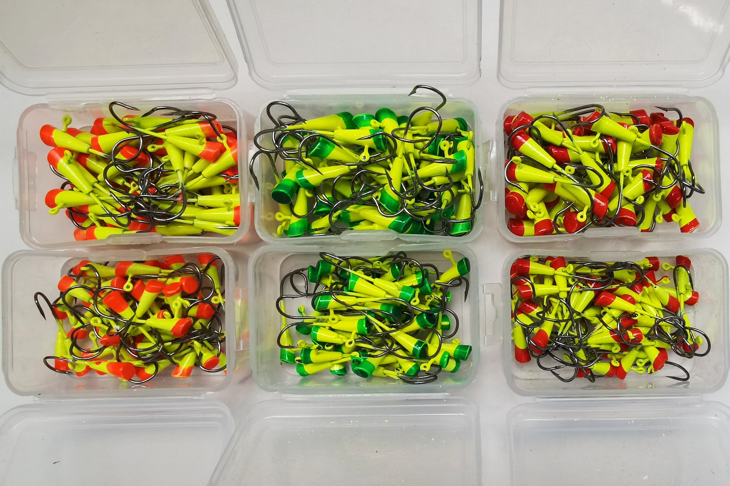 50 NEW Painted Shad Darts - 2 Weight, 3 Color Available, Shad Jighead ...