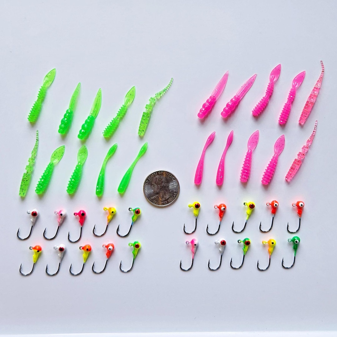 20-piece 1/32oz Jig and Soft Plastic Lure Set – Assorted Colors for ...