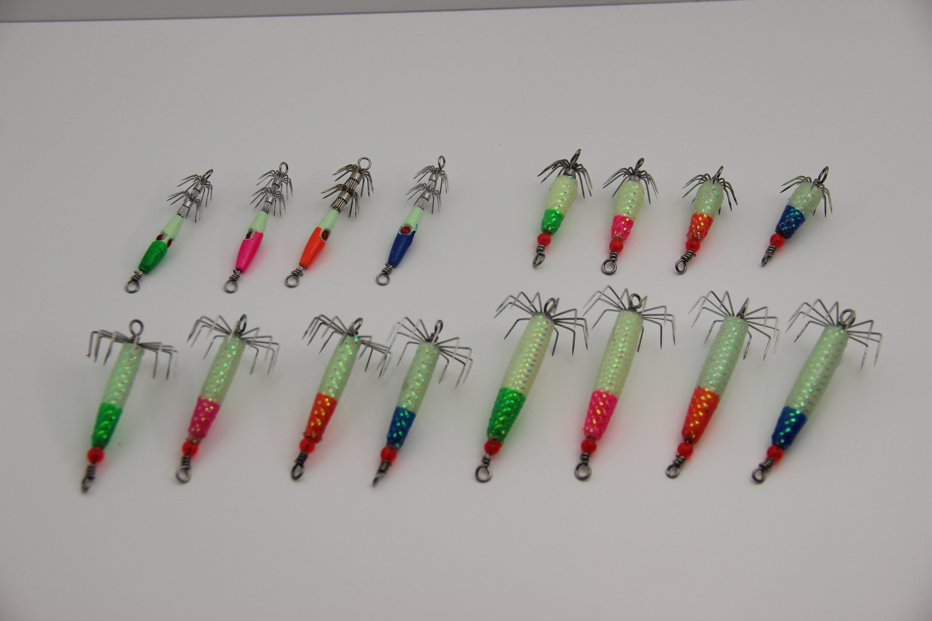 8pc Squid Jig - 1/3oz With 4 Color, Super Glow in Dark , West Coast and ...