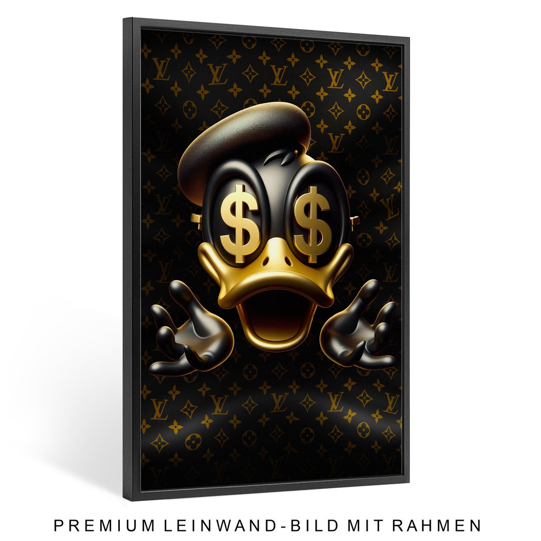 Wandbild Premium Golden Scrooge Mcduck Dollar,luxus Marke Louis V ...