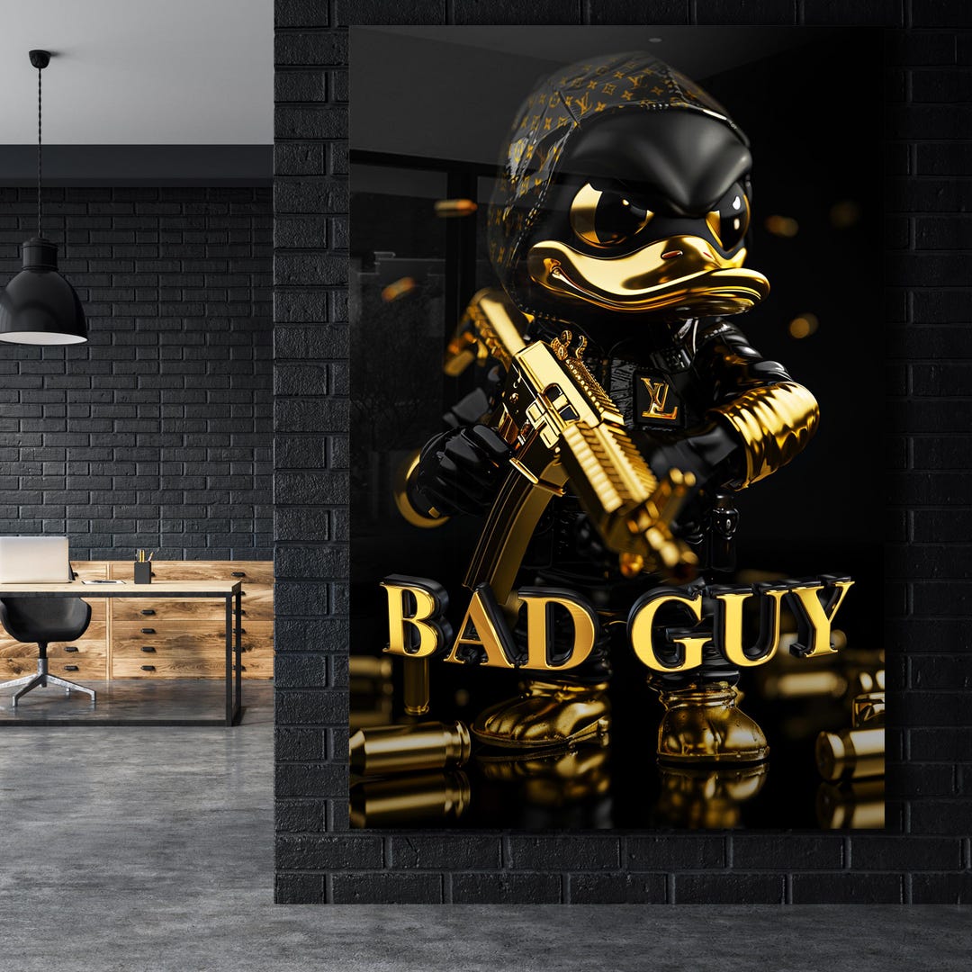 Luxus Goldene Scrooge McDuck Waffen BAD GUY - Wandbild, Luxusmodemarke ...