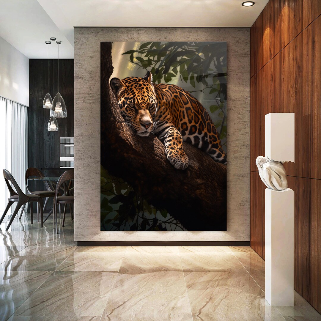 Wandbild Jaguar Portrait Animal Tier dans la nature Leinwand, Acrylglas ...