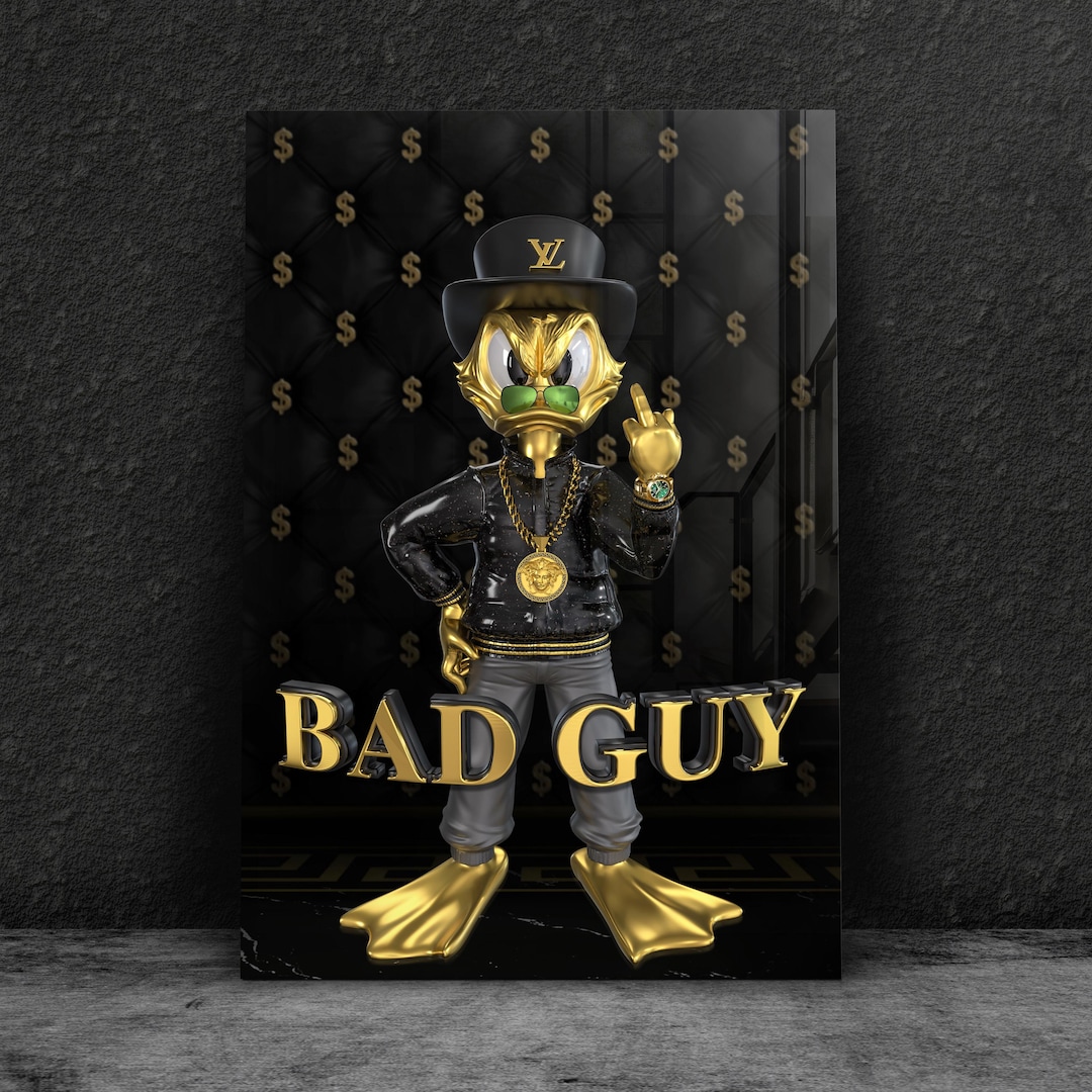 Luxus Goldene Scrooge Mcduck BAD GUY Wandbild, Luxusmodemarke ...
