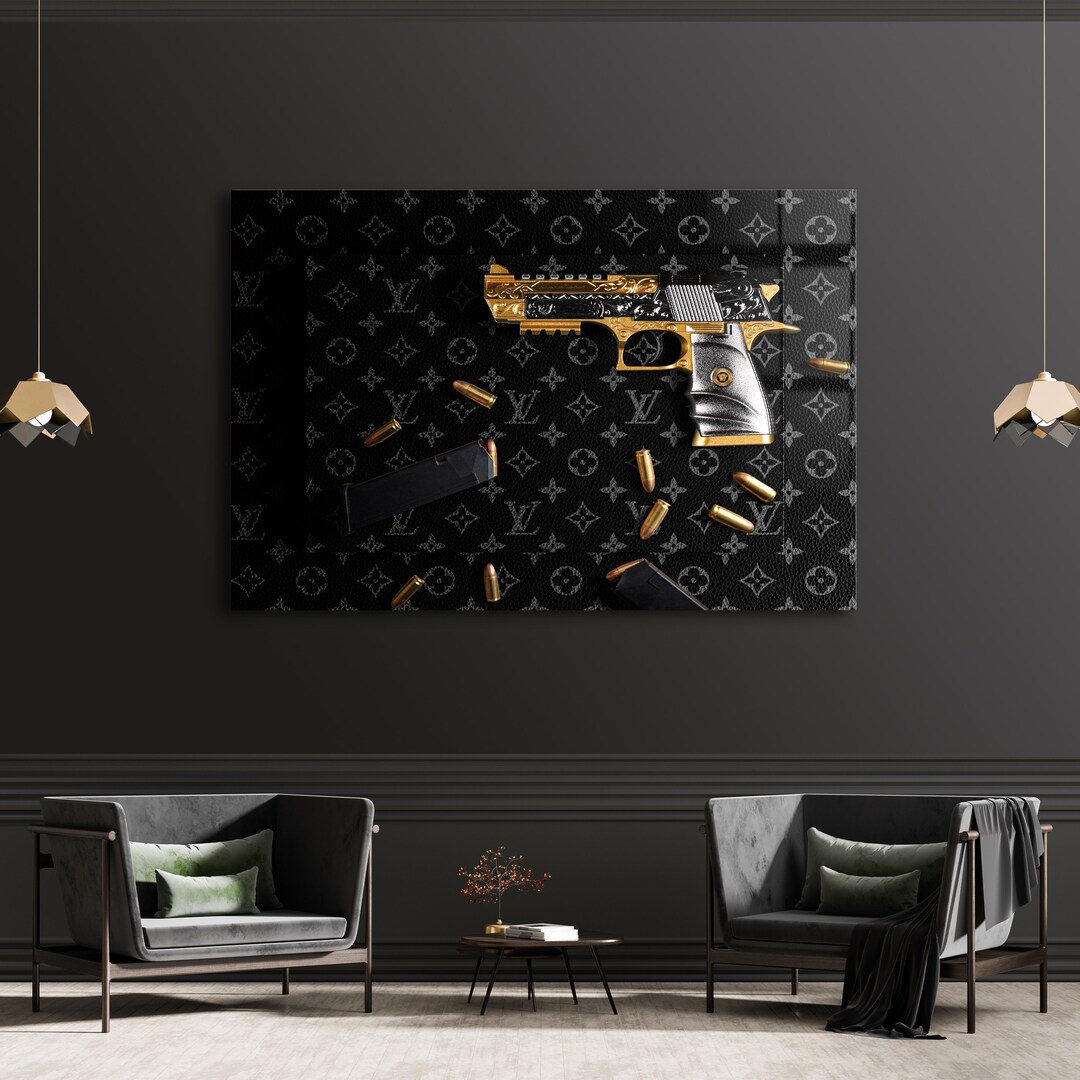 Wandbild Luxury Waffe Gun and Bullets Luxusmodemarke Leinwand ...