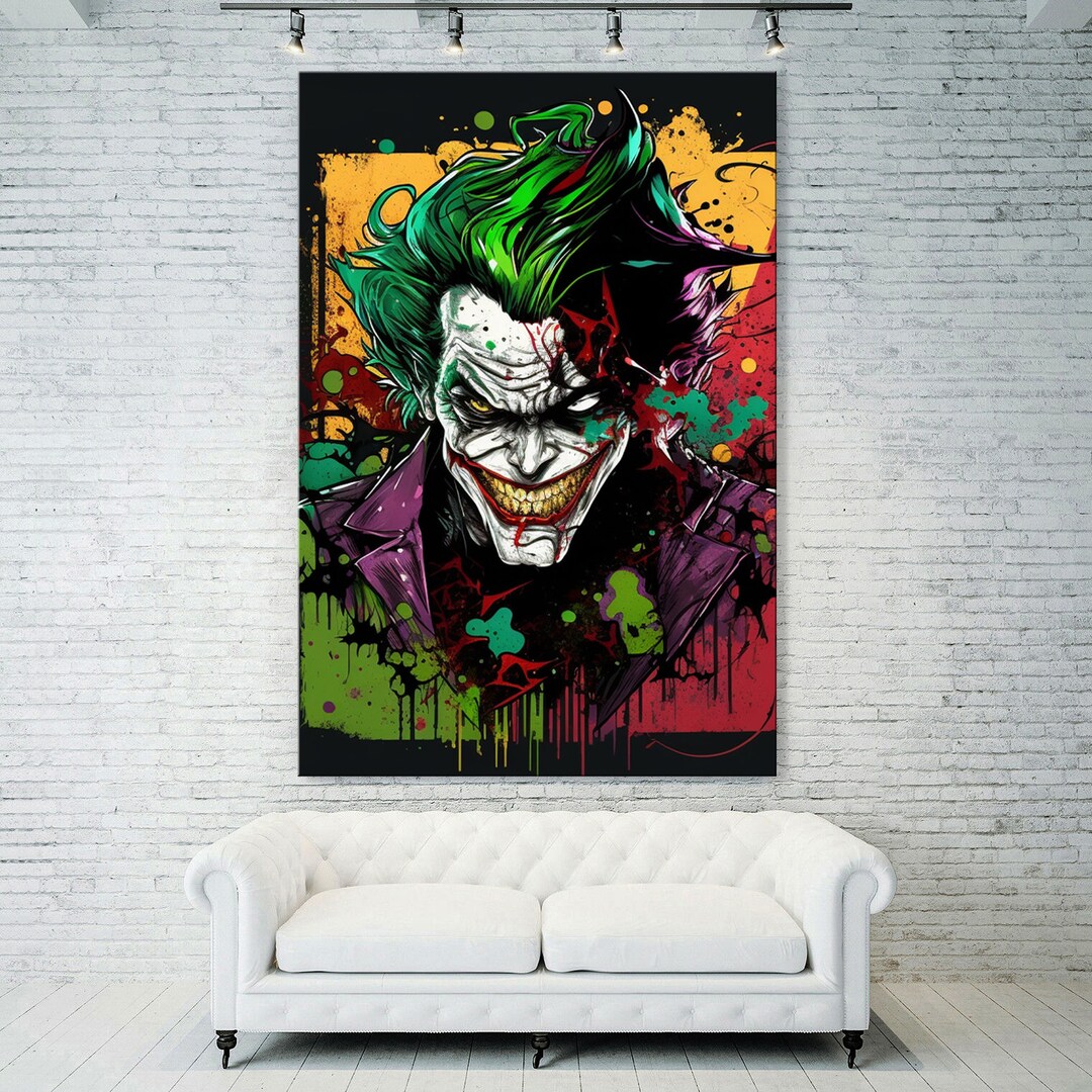 Wandbild Joker Batman Splash Ink Colors Leinwand Bild Fashion Modern ...