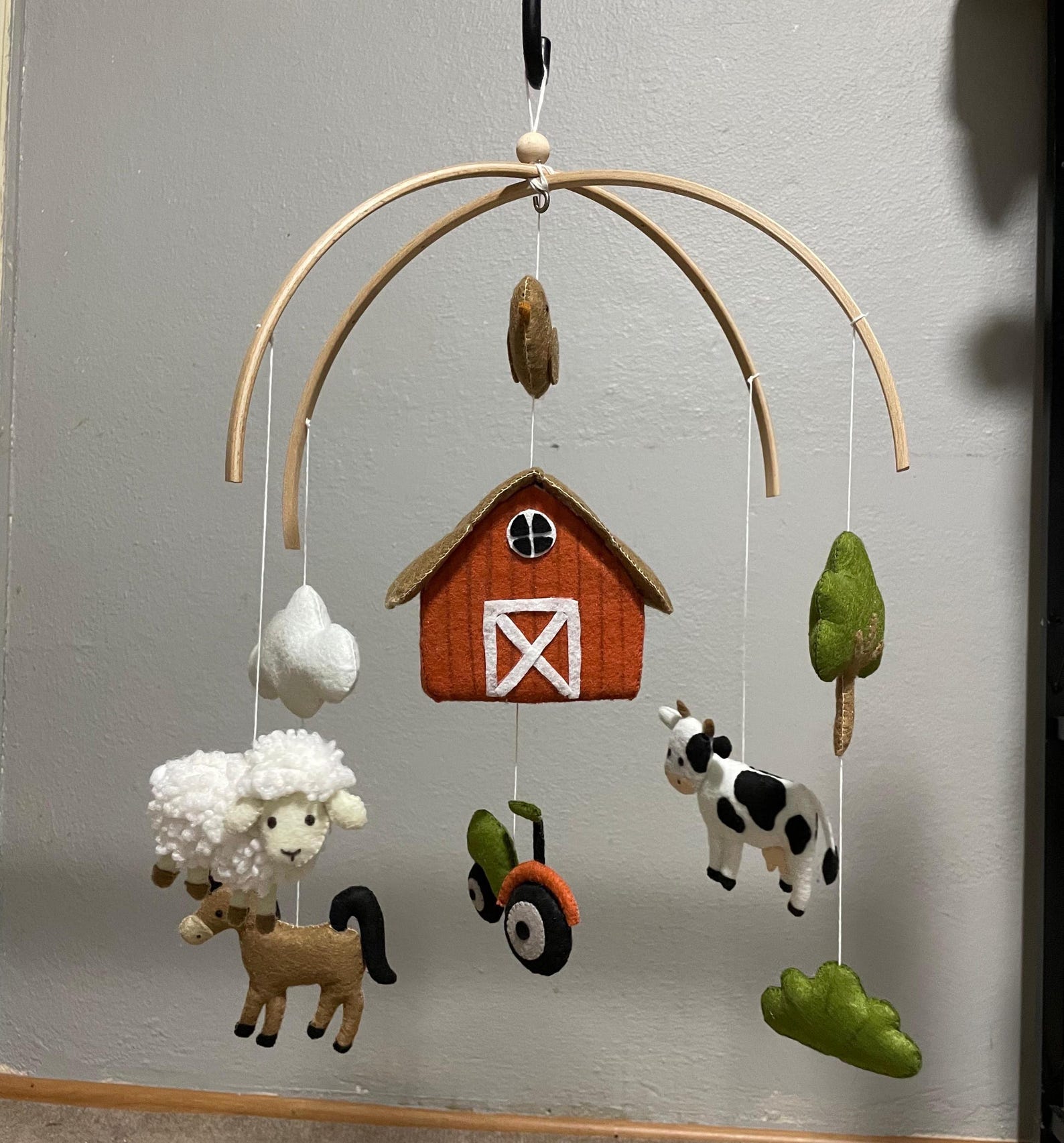 Farm Animal Baby Mobile - Handmade Movable Crib Mobile With Cow, Horse ...