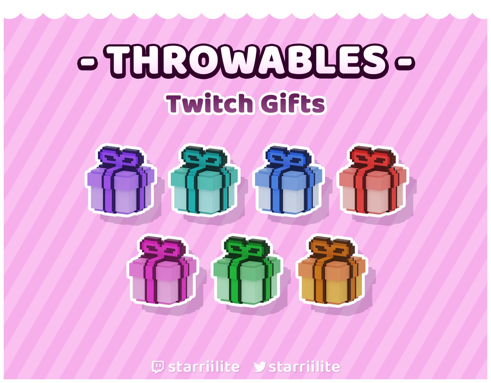 Throwable/sub/bits Badges : Pixel Voxel Twitch Gift (2D/3D) - Vtuber ...