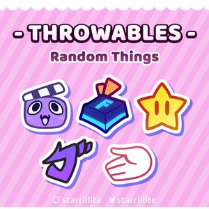 2D Cute Random Throwable / Badge - Vtuber Streaming Assets for Vnyan • Kbonk • Twitch Integrated ...