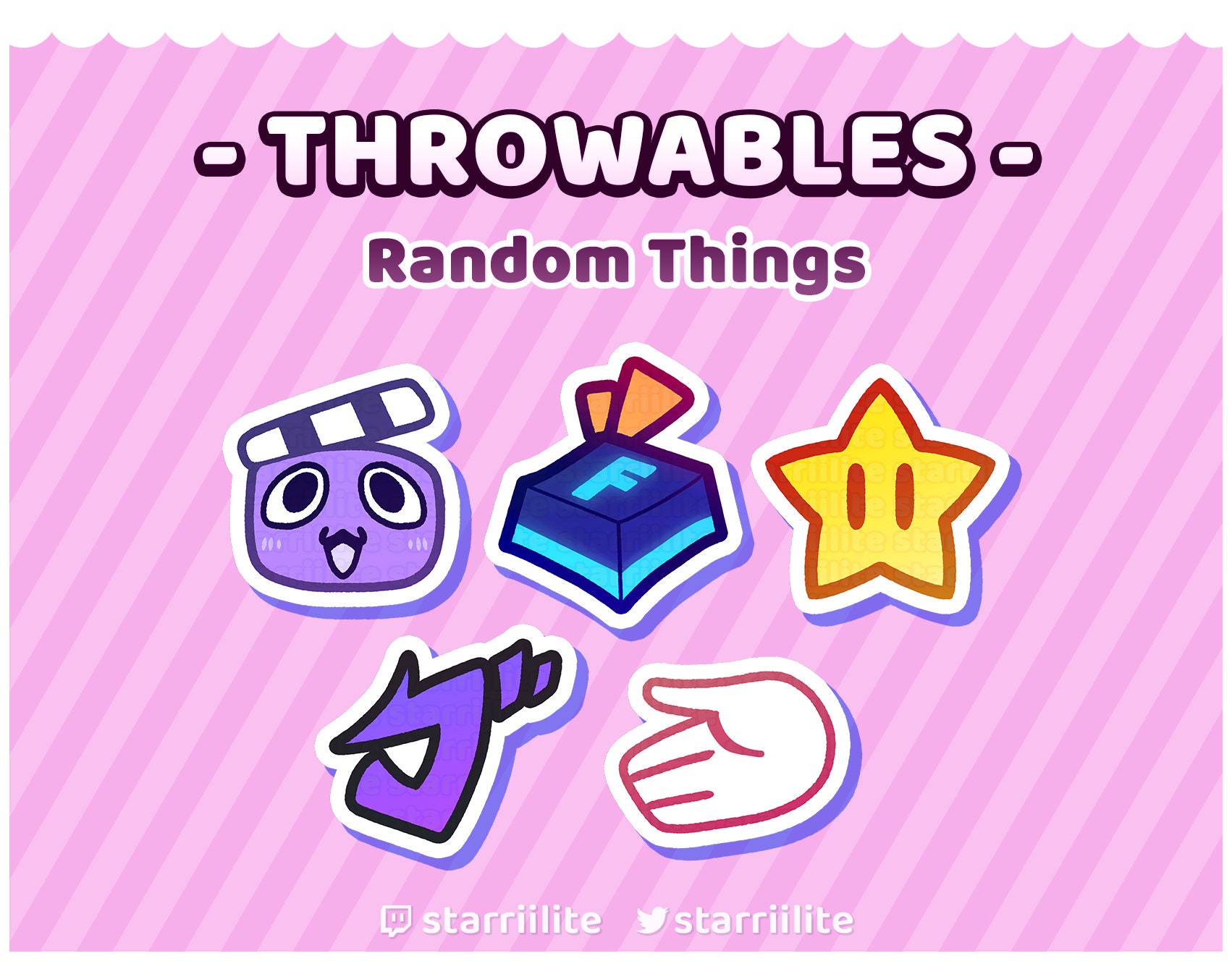 2D Cute Random Throwable / Badge - Vtuber Streaming Assets for Vnyan • Kbonk • Twitch Integrated ...