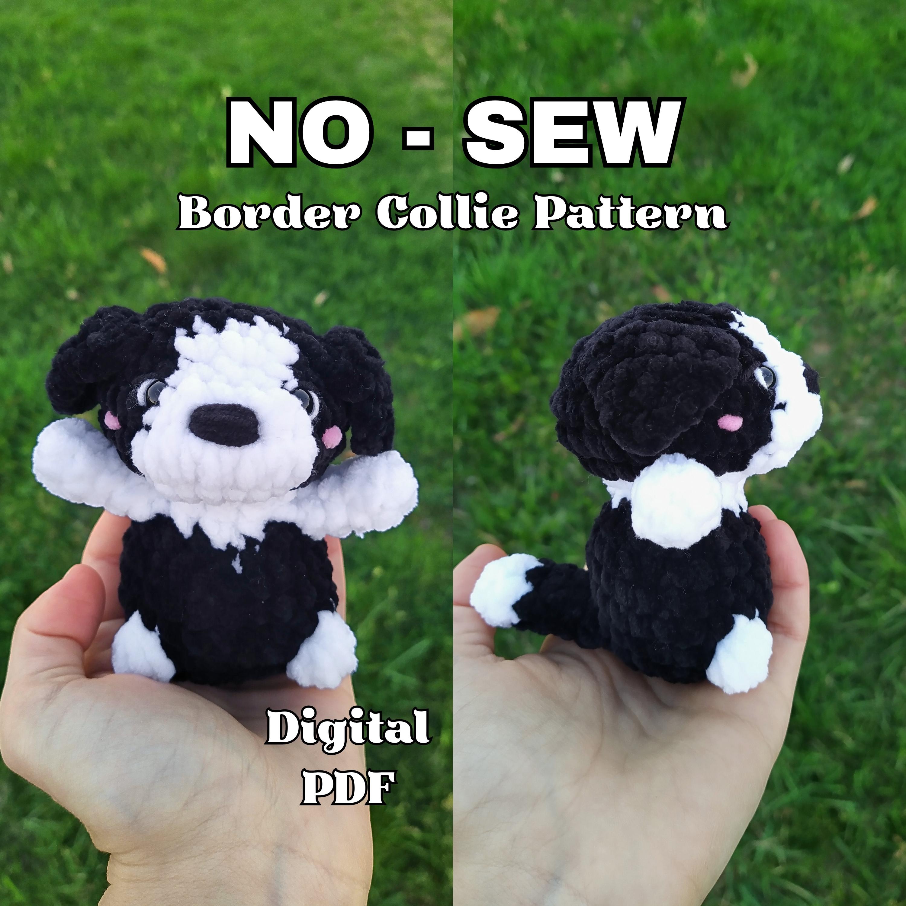NO SEW Border Collie Crochet Pattern, Dog Animal Plushie PDF, Amigurumi ...