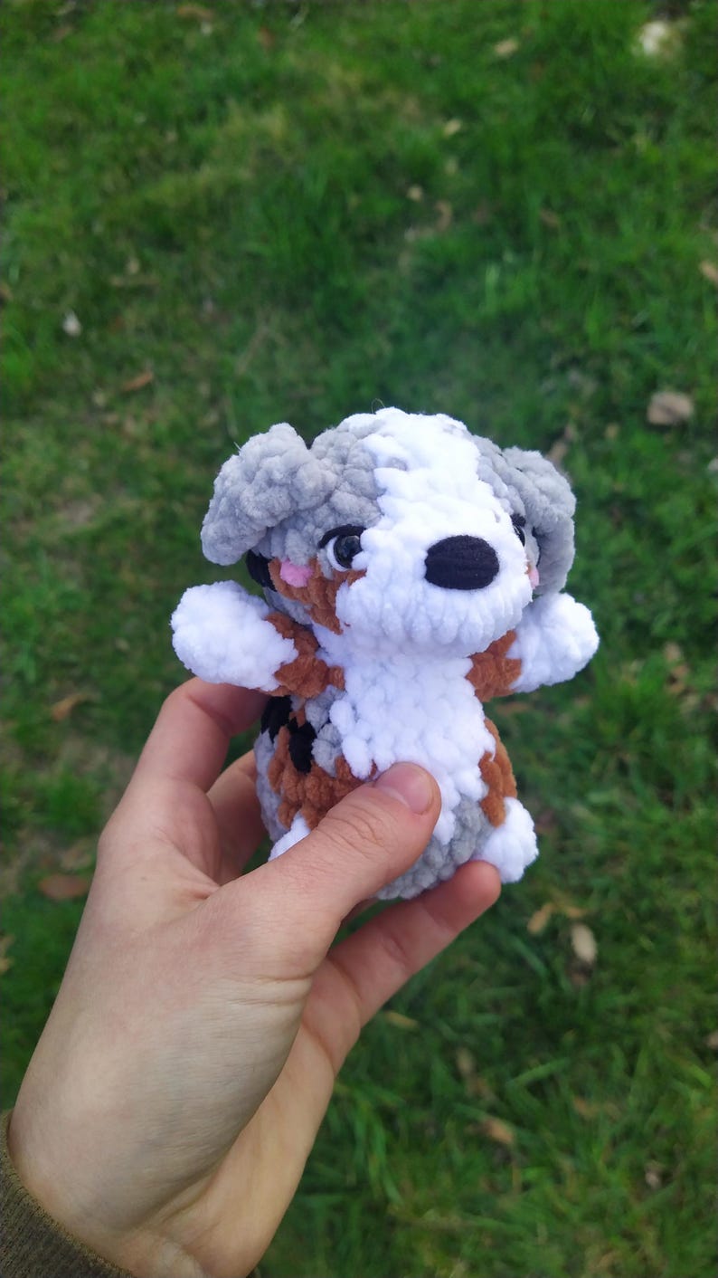NO SEW Australian Shepherd Crochet Pattern, Dog Animal Plushie PDF ...