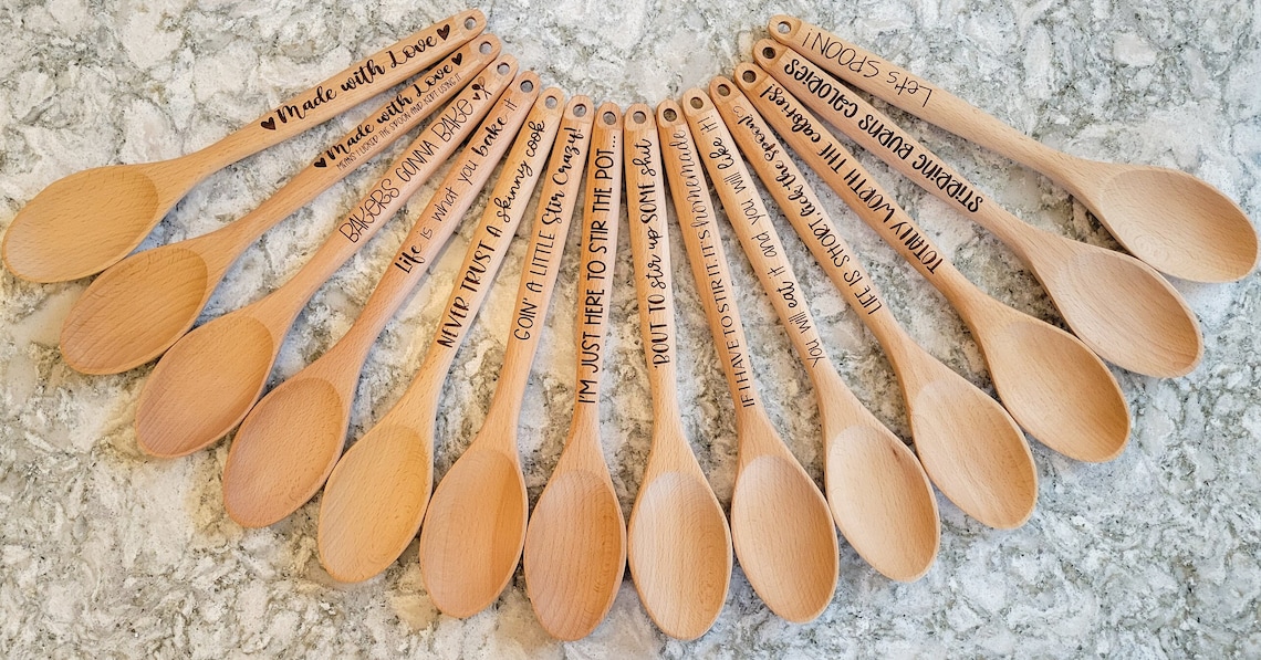 Engraved Wooden Spoons With a Variety of Fun, Snarky, and Creative ...