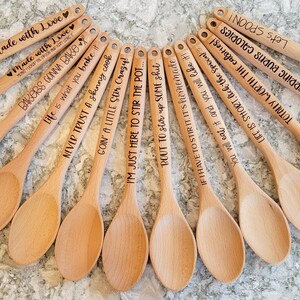 Engraved Wooden Spoons With a Variety of Fun, Snarky, and Creative ...