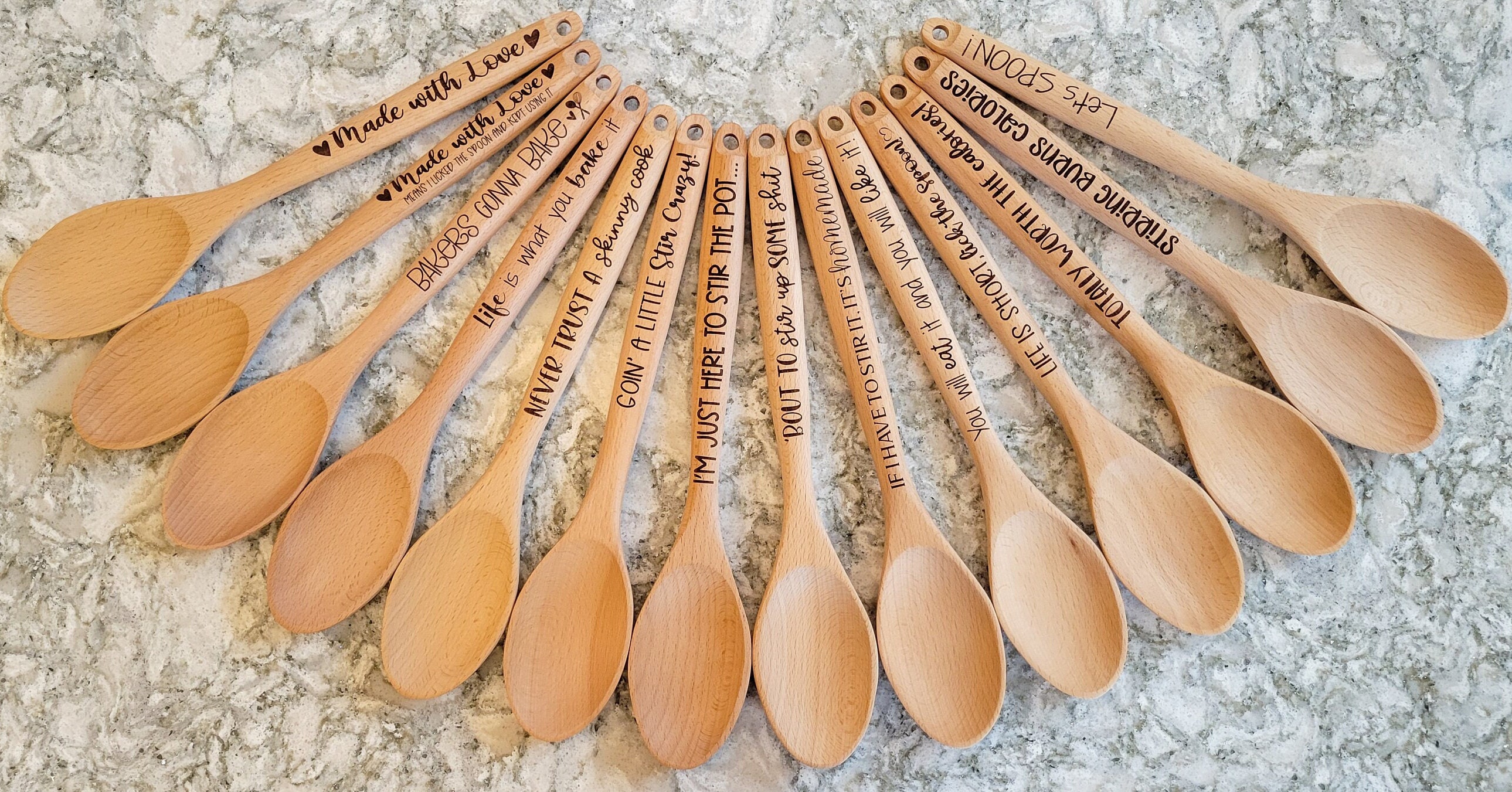 Engraved Wooden Spoons With a Variety of Fun, Snarky, and Creative ...