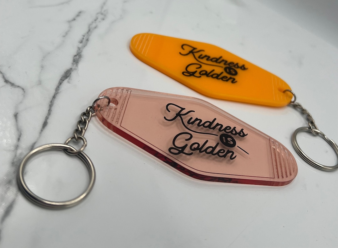Kindness is Golden Key Tag, Hotel Key Chain, Retro Hotel Keychain ...