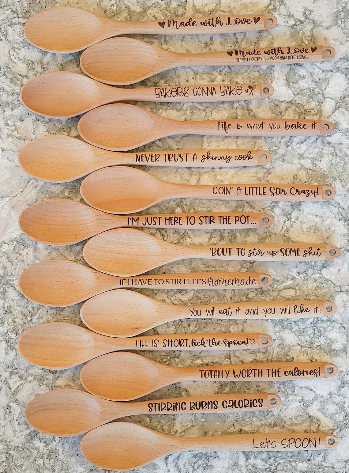 Engraved Wooden Spoons With a Variety of Fun, Snarky, and Creative ...