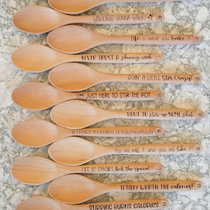 Engraved Wooden Spoons With a Variety of Fun and Snarky Sayings, Laser ...