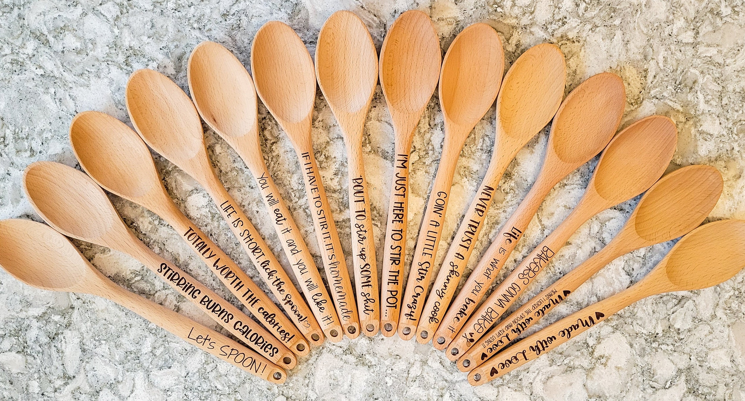 Engraved Wooden Spoons With a Variety of Fun, Snarky, and Creative ...