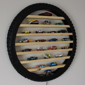 Wall Display, Wall Display Case, 24 Tire Shelf, Toy Car Garage, Wall ...