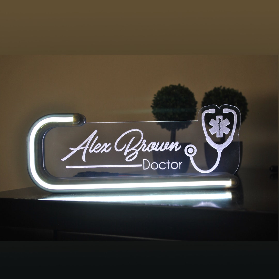 Neon Desk Sign, Neon Name Sign, Desk Name Plate With Neon, Office ...