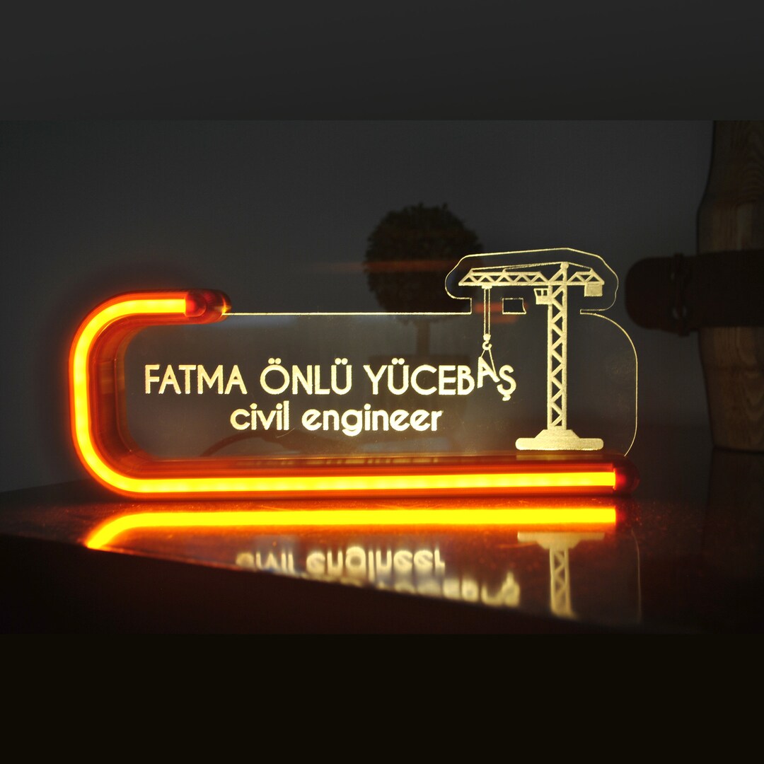 Neon Name Sign, Neon Desk Sign, Desk Name Plate With Neon, Office ...